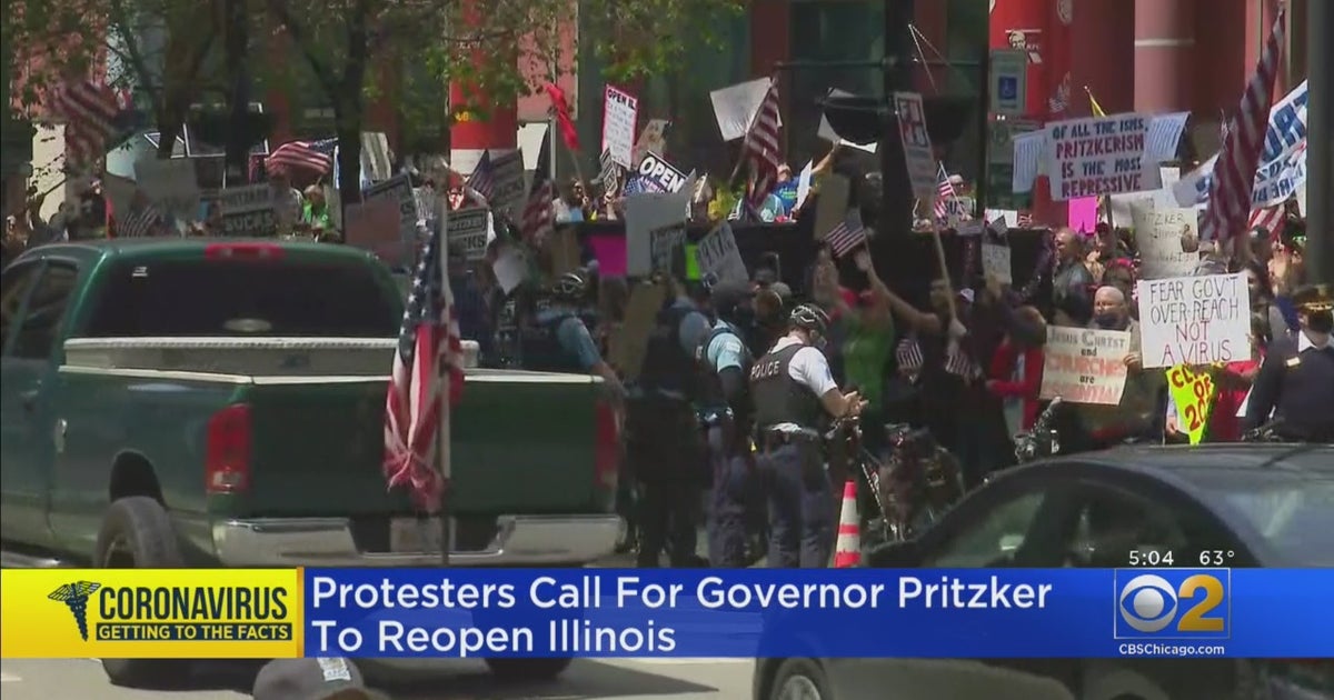 Protesters Call For Governor Pritzker To Reopen Illinois - CBS Chicago