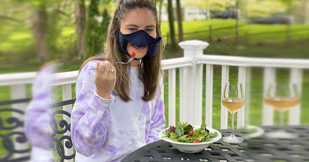 Velcro Mask Allows Diners To 'Eat, Drink And Be Social' - CBS Boston