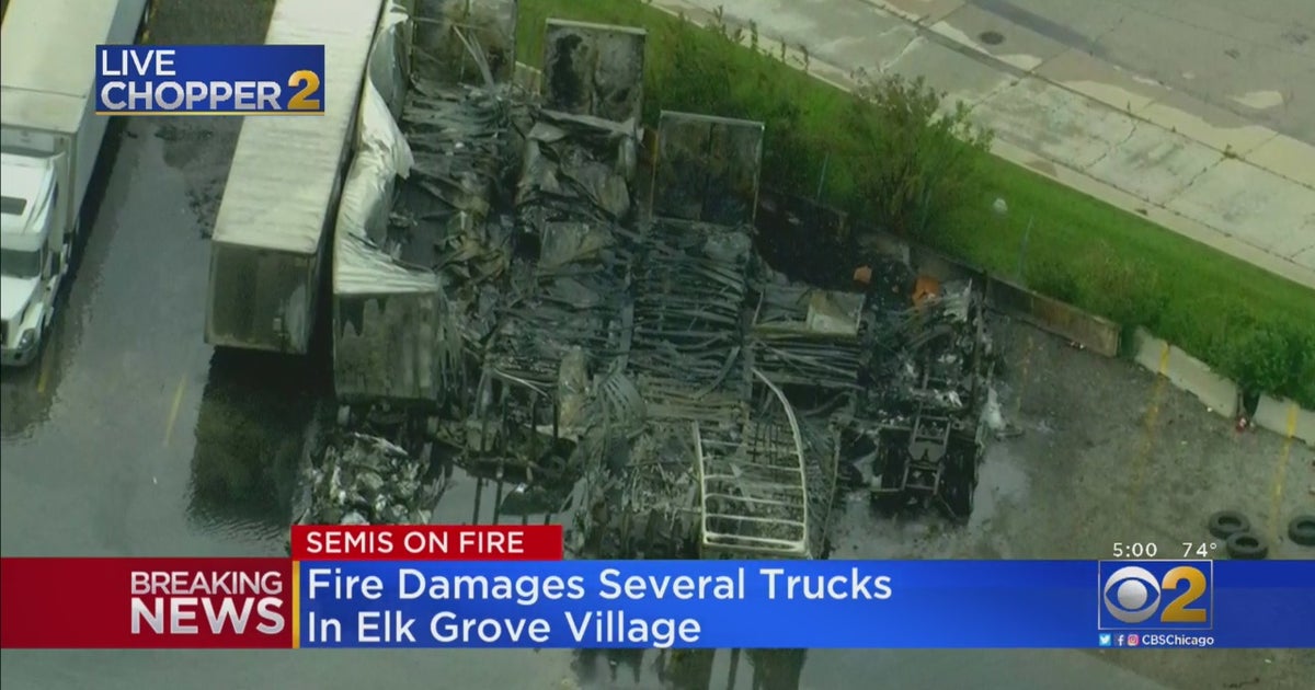 Fire Destroys Multiple Semis At Elk Grove Village Truck Yard - CBS Chicago
