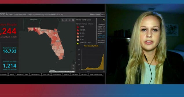 Fired Florida data scientist speaks out as COVID-19 cases spike - CBS News