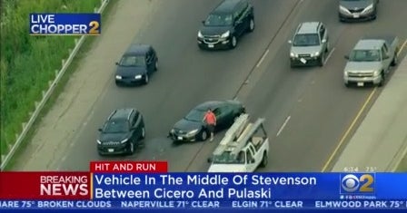 Car Removed From Middle Of Stevenson Expressway After Hit And Run Crash