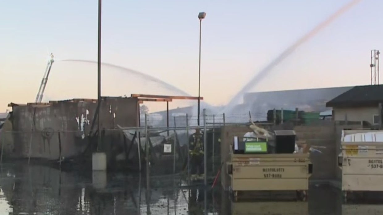 Firefighters Stop 4-Alarm Modesto Pallet Yard Fire From Spreading - CBS ...