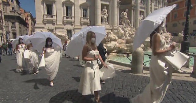 Italian brides protest COVID rules quashing their wedding plans - CBS News