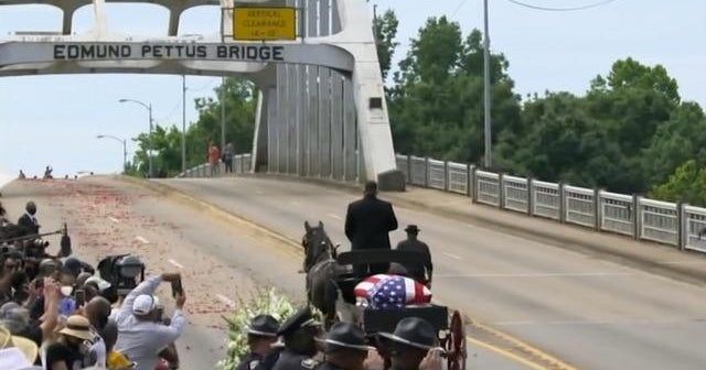 Civil rights icon Representative John Lewis honored at Edmund Pettus ...