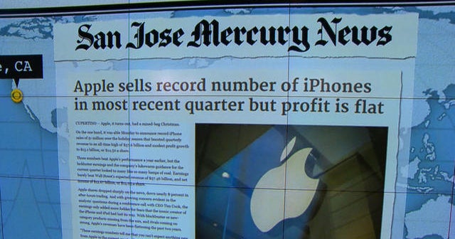 Headlines: Apple sold record 51 million iPhones in latest quarter - CBS ...