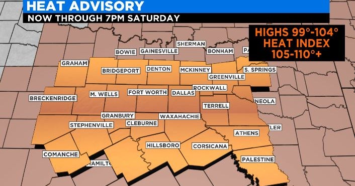 DFW Weather: Friday Hottest Day Of Year So Far, Heat Advisory In Effect ...