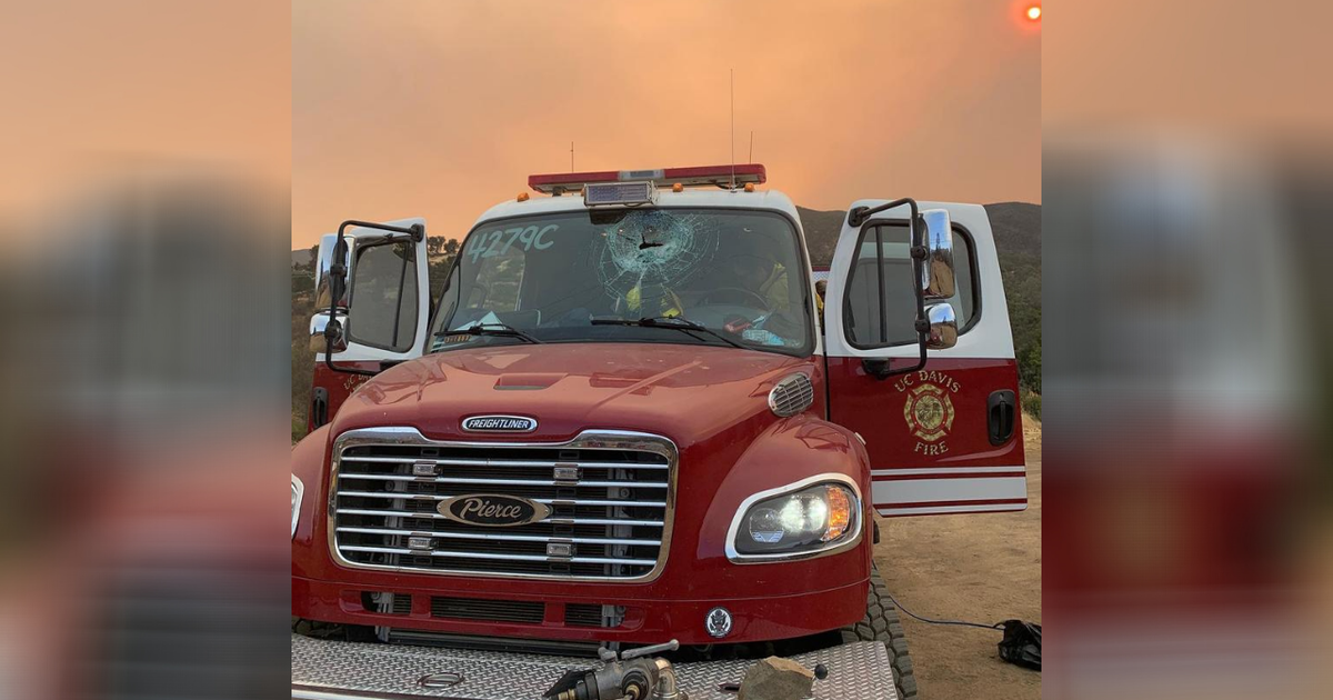 UC Davis Firefighter Suffers Close Call After Large Rock Strikes Fire ...