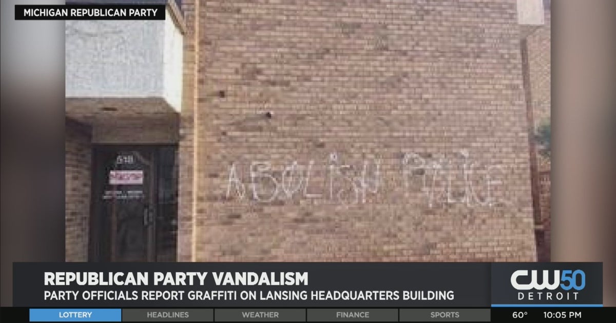 Michigan Republican Party Headquarters Vandalized 'Abolish Police ...
