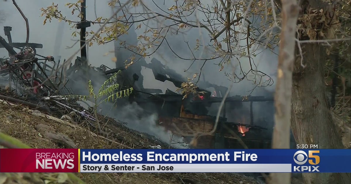 Homeless Encampment Goes Up In Flames In San Jose - CBS San Francisco