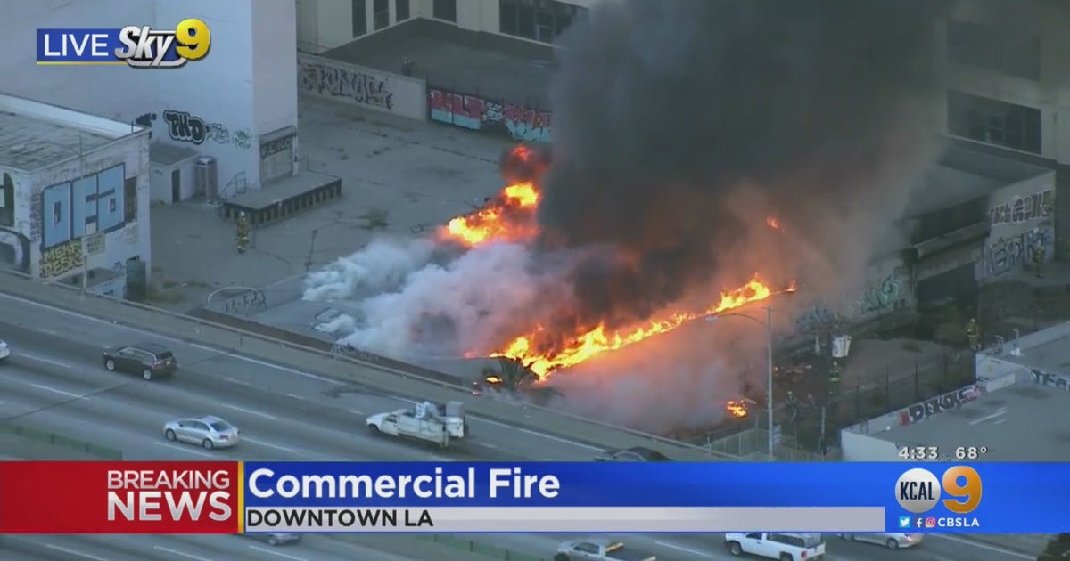 LAFD Battles Greater Alarm Fire At DTLA Commercial Structure - CBS Los ...