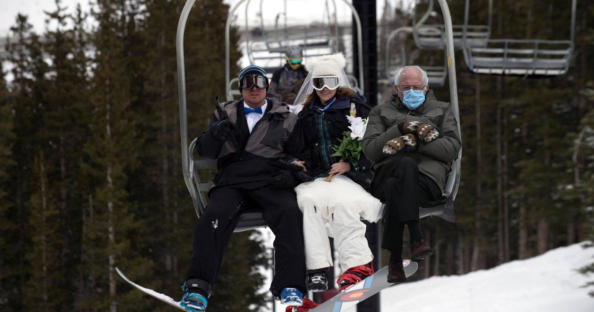 Sen. Bernie Sanders In Mittens Meme Comes To Colorado - CBS Colorado