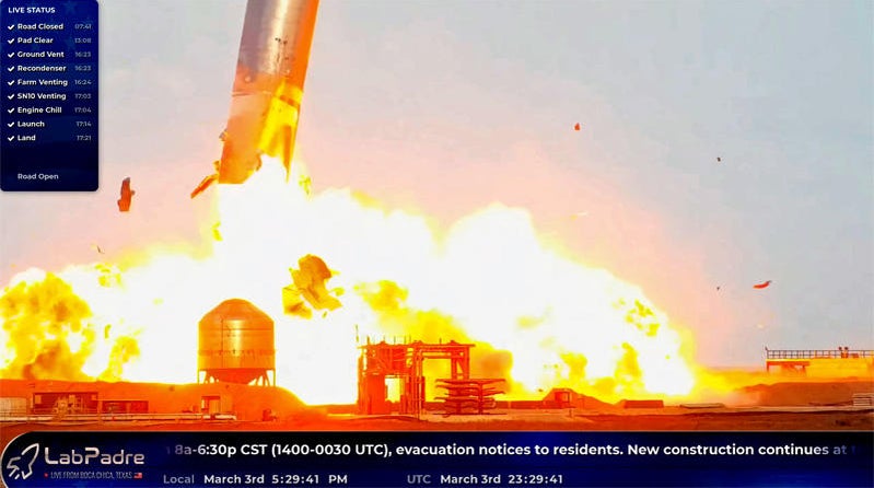 SpaceX Starship SN10 prototype sticks landing, then explodes - CBS News