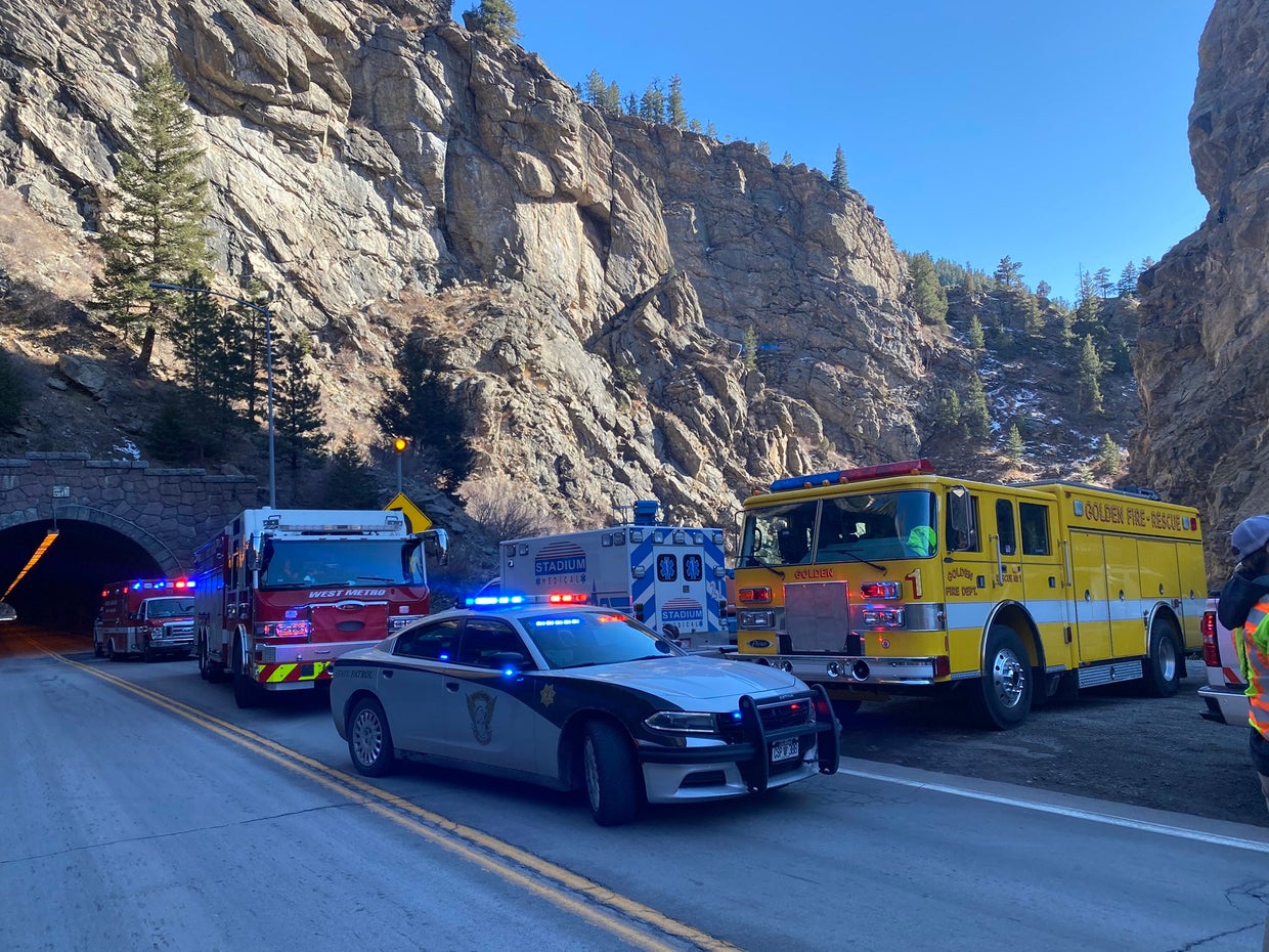 Crews Use Ladder Across Partially-Frozen Clear Creek In High-Angle ...