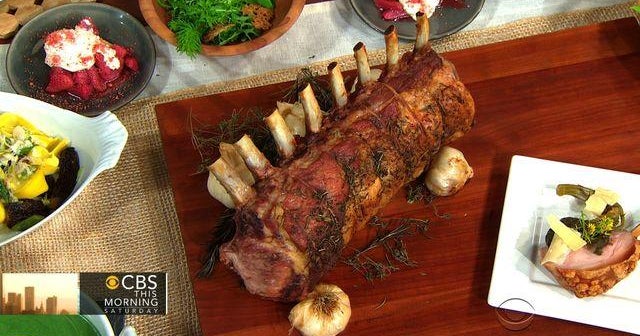 Chef Eli Kulp’s Pennsylvania spring roast pork rack on THE Dish - CBS News