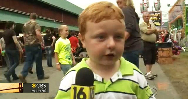 Adorable boy makes live TV debut - CBS News