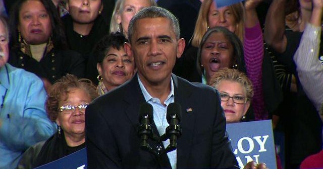 Obama repeatedly heckled at Connecticut rally - CBS News