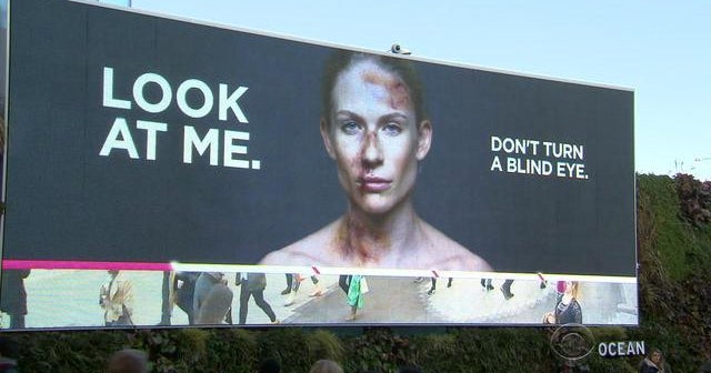 Domestic violence billboard dares people not to look away - CBS News