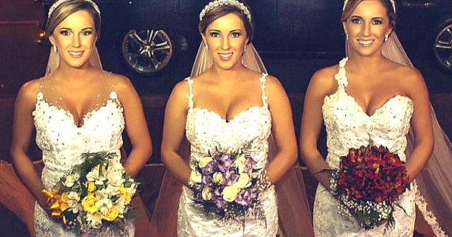 Triplets say "I do" together - CBS News