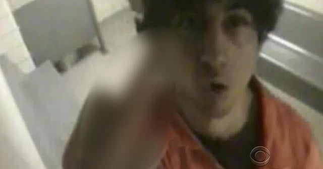 Defense, prosecution argue over Tsarnaev's middle-finger pose - CBS News