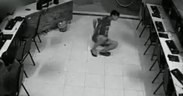 Instant karma for man trying to kick dog - CBS News