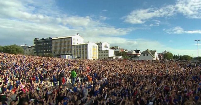 Epic slow clap: "Viking Thunder Clap" welcomes home Iceland's soccer ...