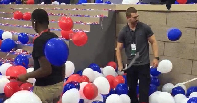 What do you do with 100,000 balloons after convention? - CBS News