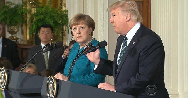 President Trump drags Angela Merkel into his wiretapping claims - CBS News
