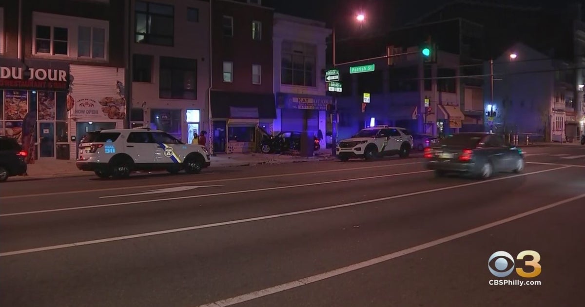 Police: Two-Car Crash In North Philadelphia Sends Sedan Crashing Into ...