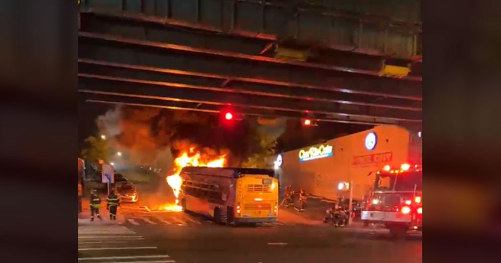 MTA Bus Catches Fire In The Bronx, 1 Person Injured - CBS New York