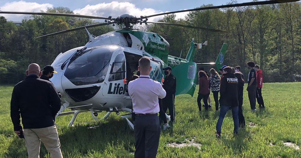 AHN Life Flight Helicopter Lands At Thomas Jefferson High School For ...