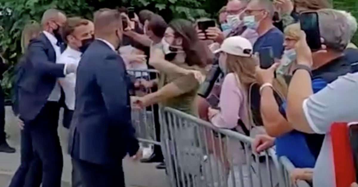 French President Emmanuel Macron slapped in the face while visiting ...