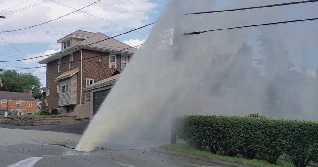Water Main Break In Shaler Township Sends Water Shooting Into Air For ...