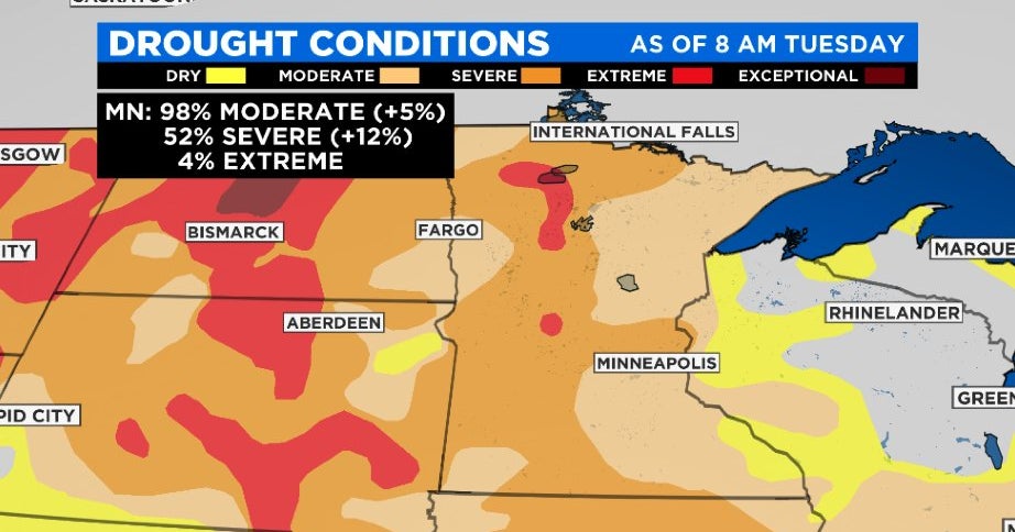 MN Weather: Parts Of State Now Experiencing 'Extreme' Drought ...