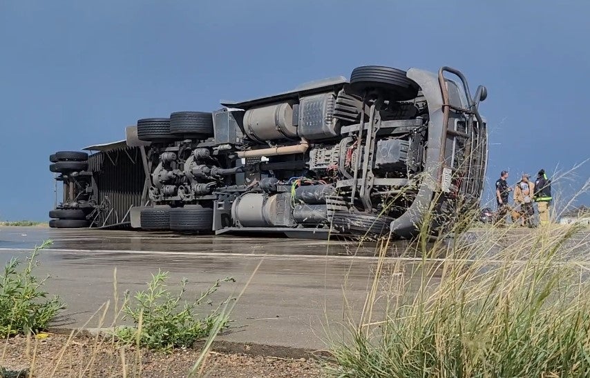 Strong Winds Cause Semi Rollover On Southbound I-25 Near CO 52 - CBS ...
