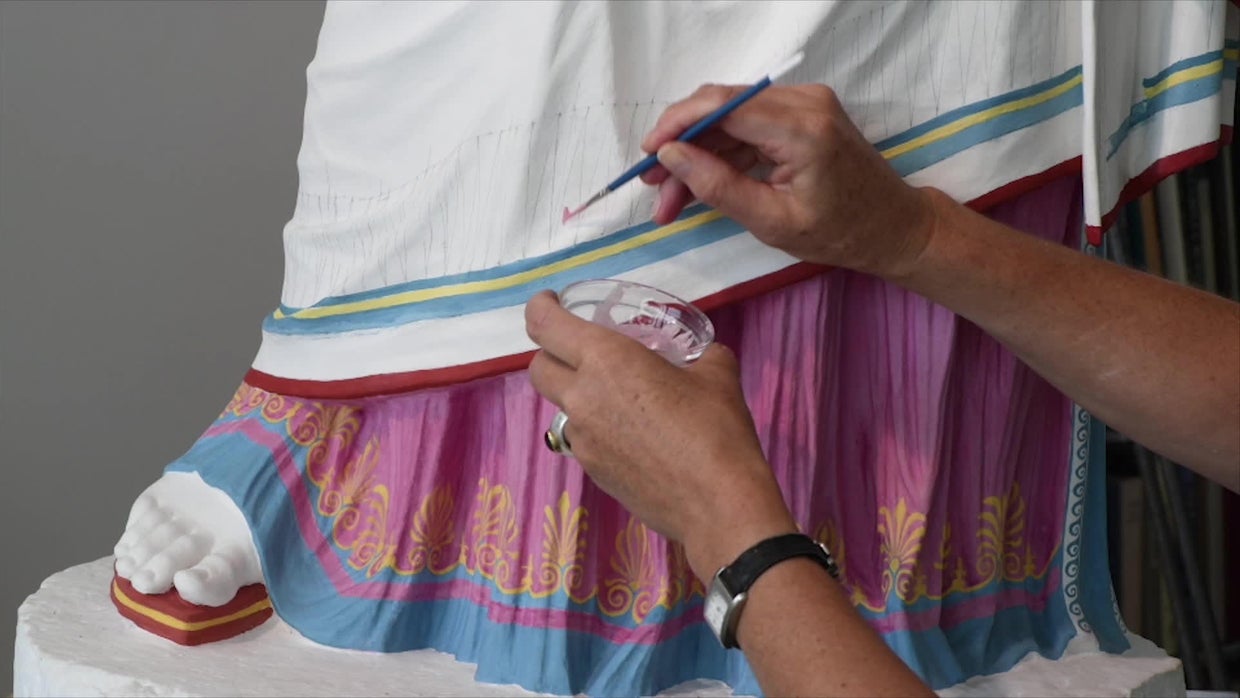 Ancient sculptures reveal their true colors - CBS News