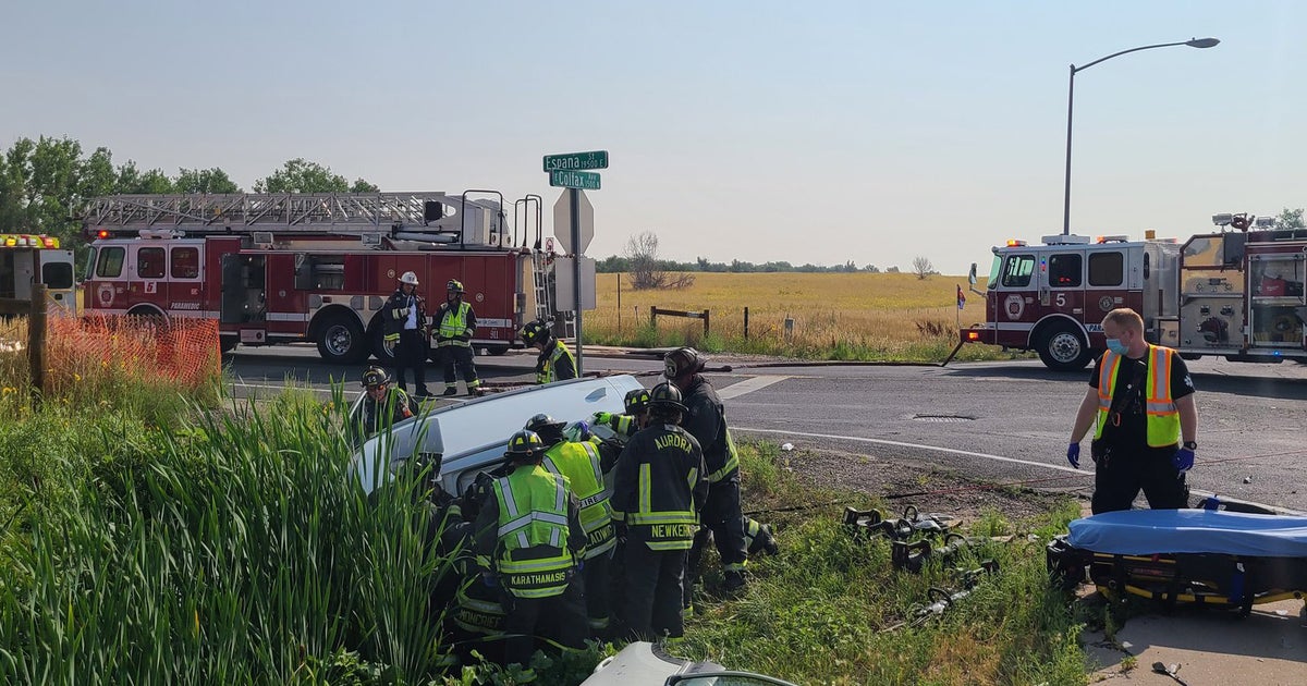 Aurora Fire Crews Extricate Victim From Crashed SUV - CBS Colorado