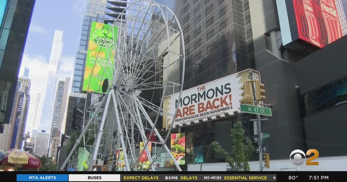 110-Foot Ferris Wheel Opening In Times Square - CBS New York