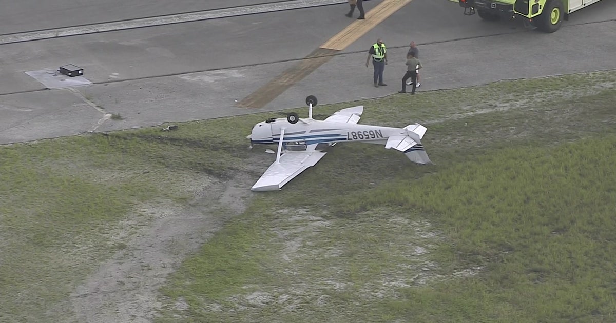 Small Plane Ends Upside Down At Fort Lauderdale Executive Airport ...