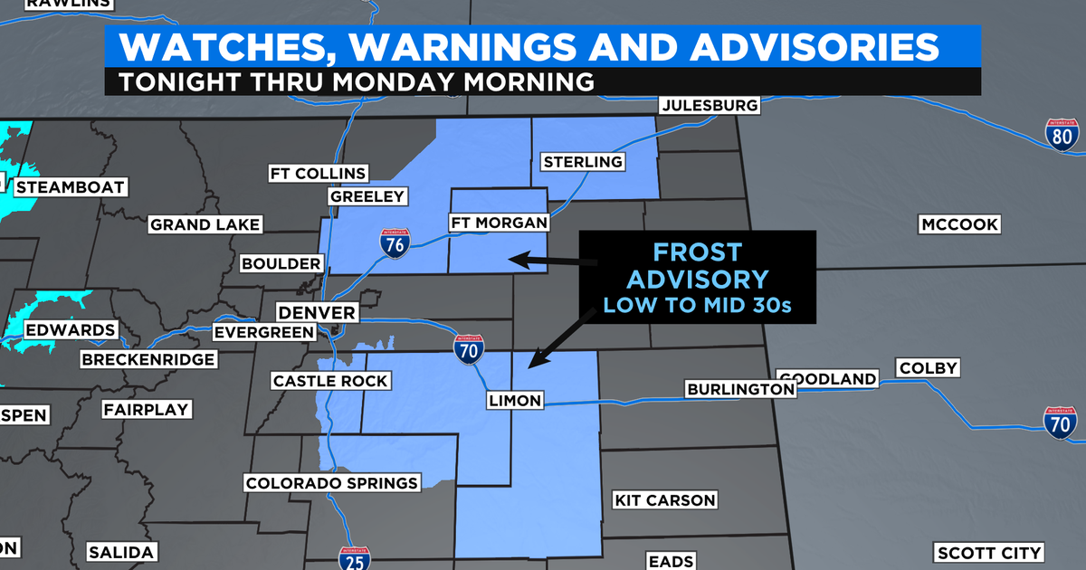 Frost Advisory For Parts Of The Front Range And Plains - CBS Colorado