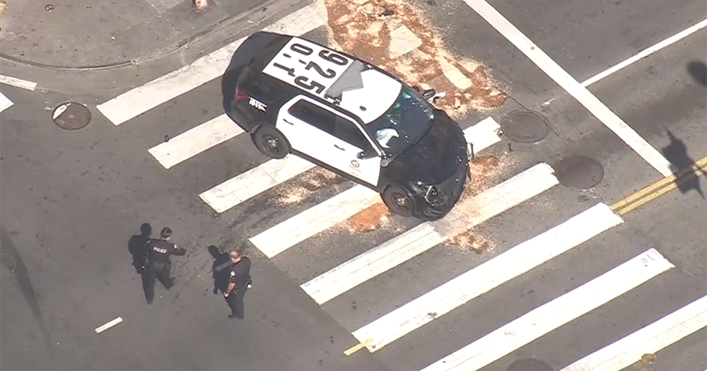 2 LAPD Officers, 4 Others Hospitalized After Downtown LA Crash - CBS ...