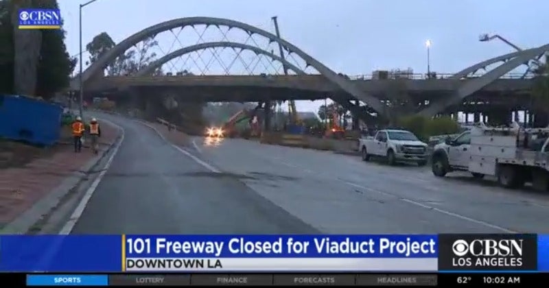 Weekend Closure Of 101 Freeway Stretch Near DTLA Planned For Viaduct ...