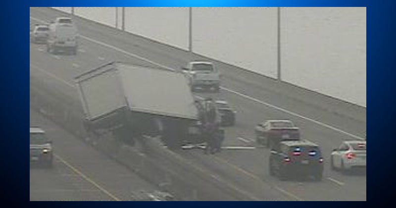 UPDATE: Box Truck That Flipped Over Center Divider on San Mateo Bridge ...