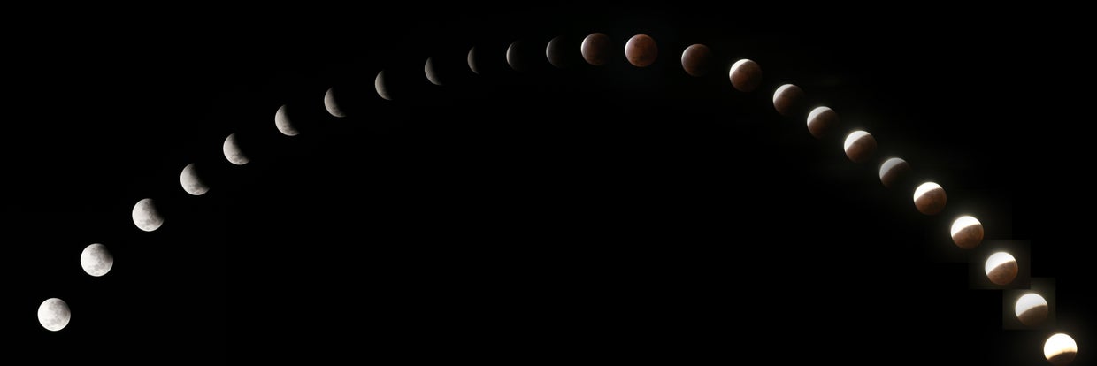 Stunning images of longest partial lunar eclipse since 1440