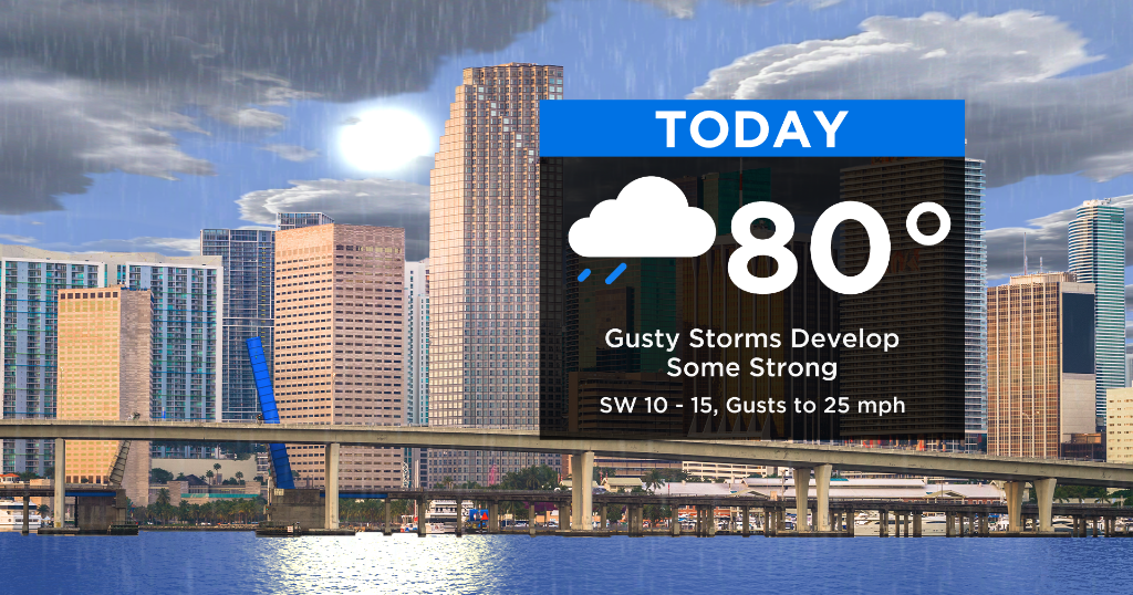 Miami Weather: Stormy Afternoon, Cold Front Arrives Overnight - CBS Miami