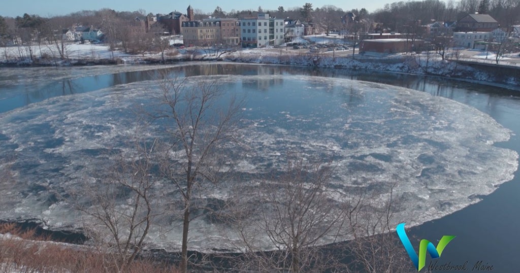 LOOK: Giant Ice Disc Returns To Maine River - CBS Boston