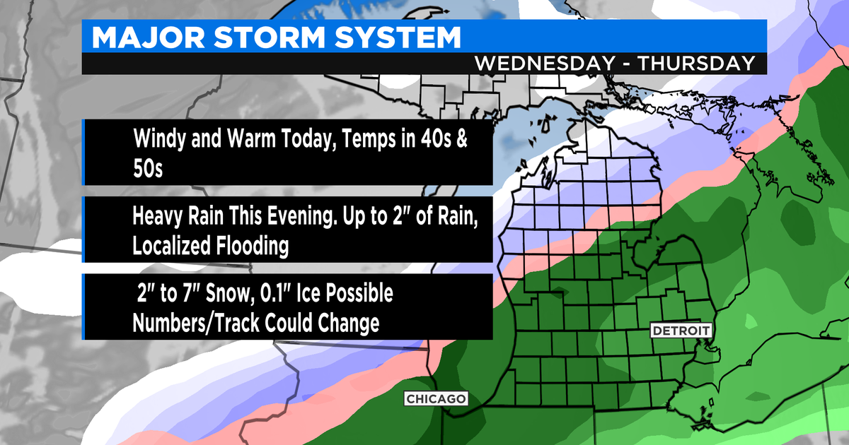 Winter Storm Coming Wednesday & Thursday, What To Expect - CBS Detroit