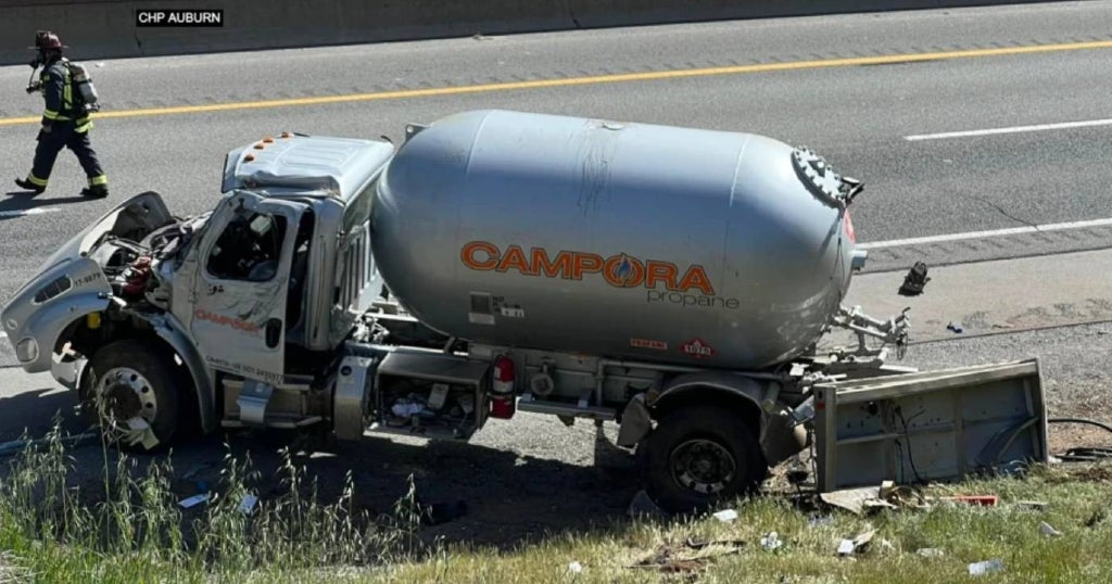 Propane Tanker Crash Shuts Down Interstate 80 In Sierra Foothills - CBS ...