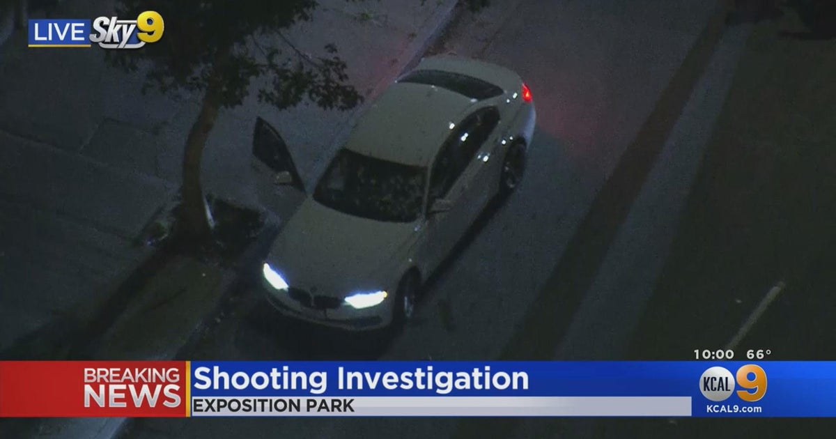 Car shot dozens of times, victim transported to hospital - CBS Los Angeles