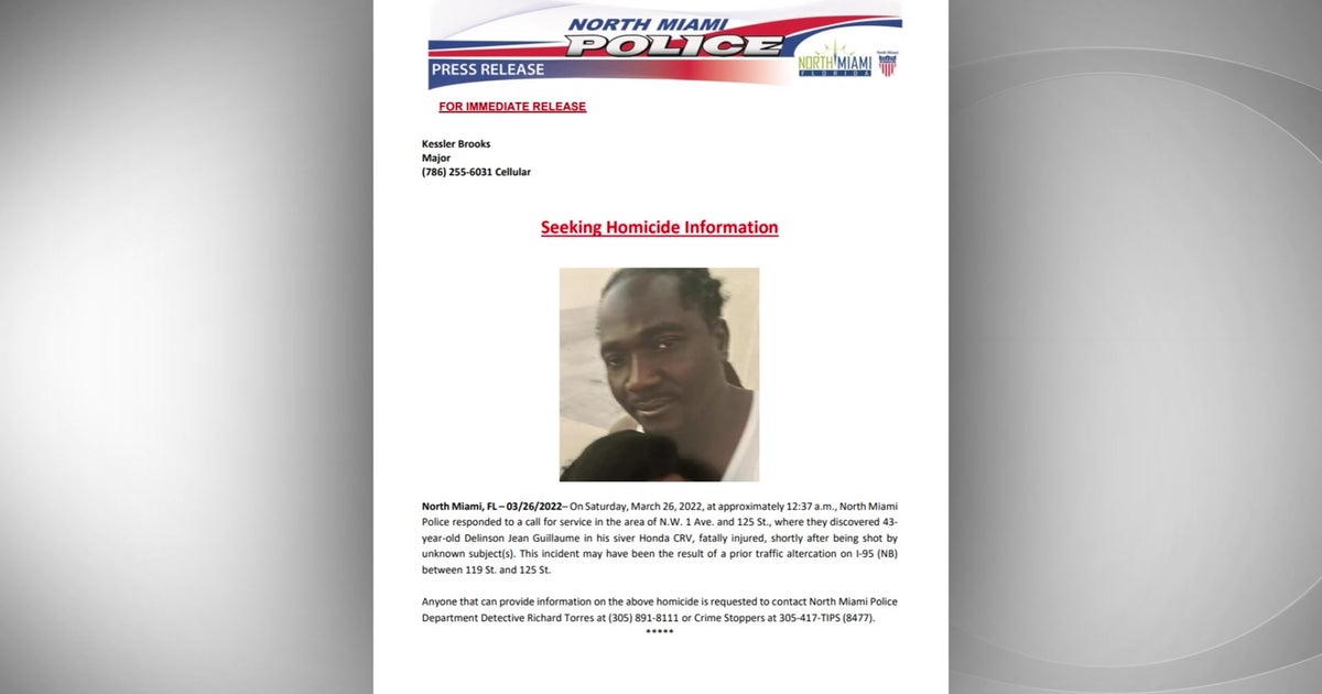 North Miami Police Investigate Death Of Man Found In His Car - CBS Miami