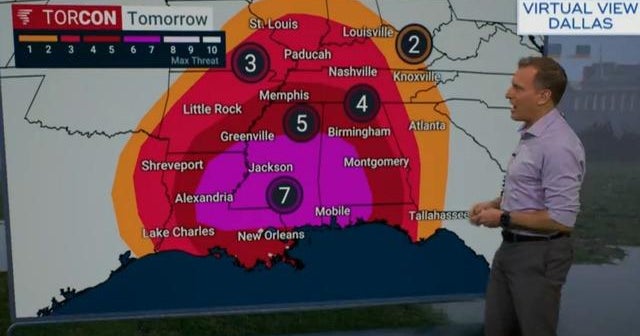 Storm system threatens South with possible tornadoes - CBS News